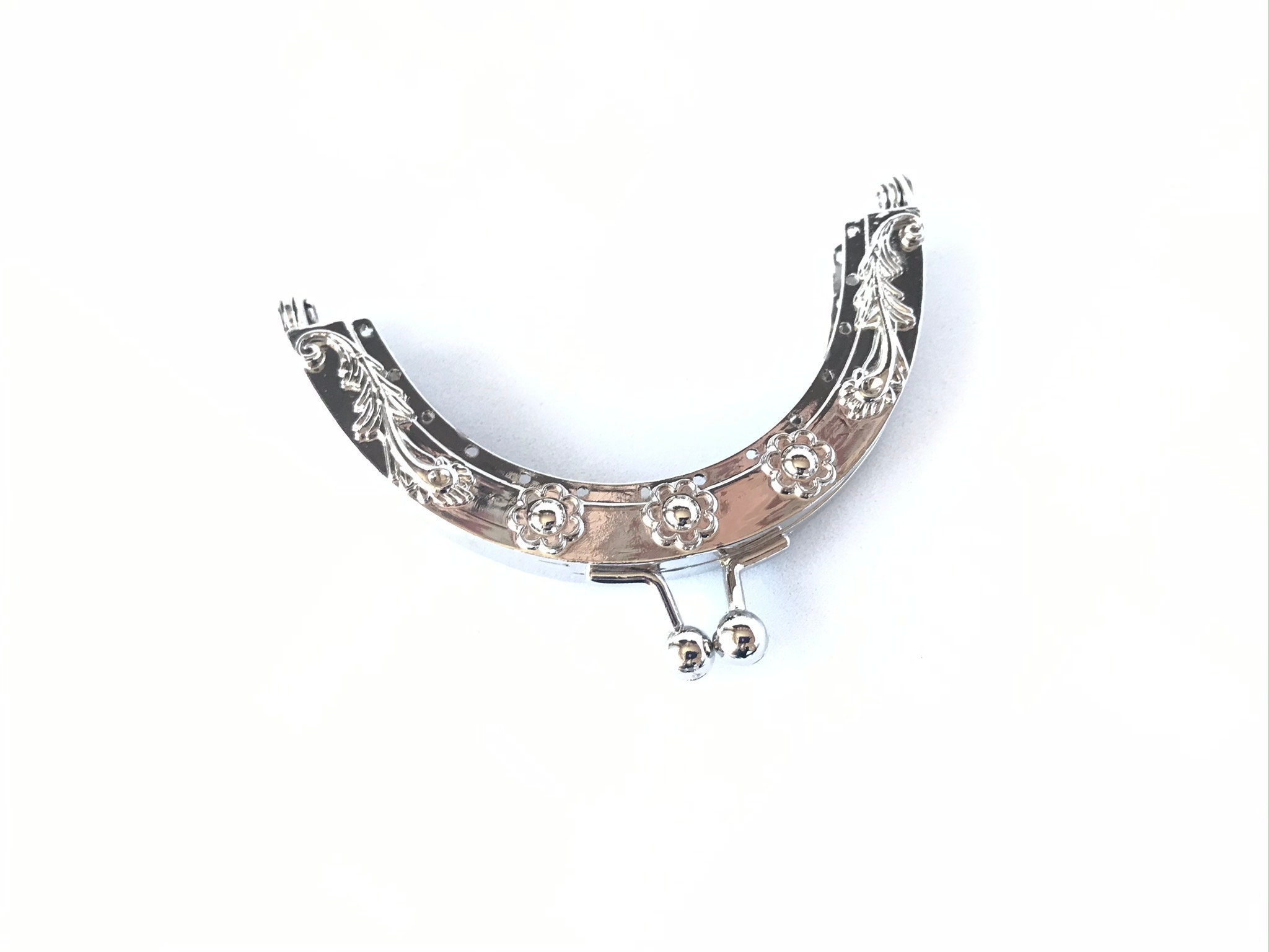 1 Silver Metal Purse Frame With Sewing Holes 8.5 85 Cm - Etsy