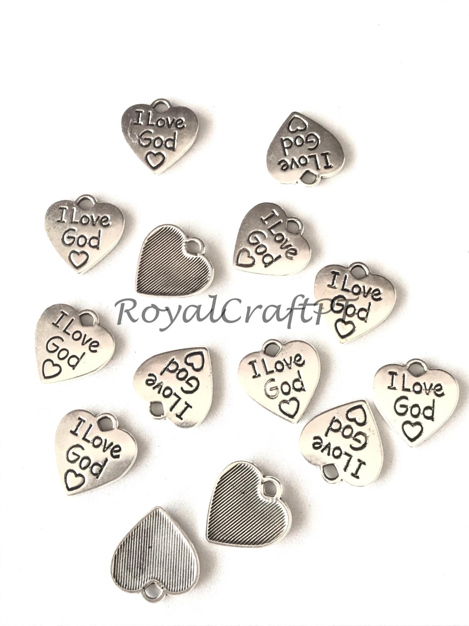 14x I Love God Charms 17 Mm Silver Religious Charms Love - Etsy