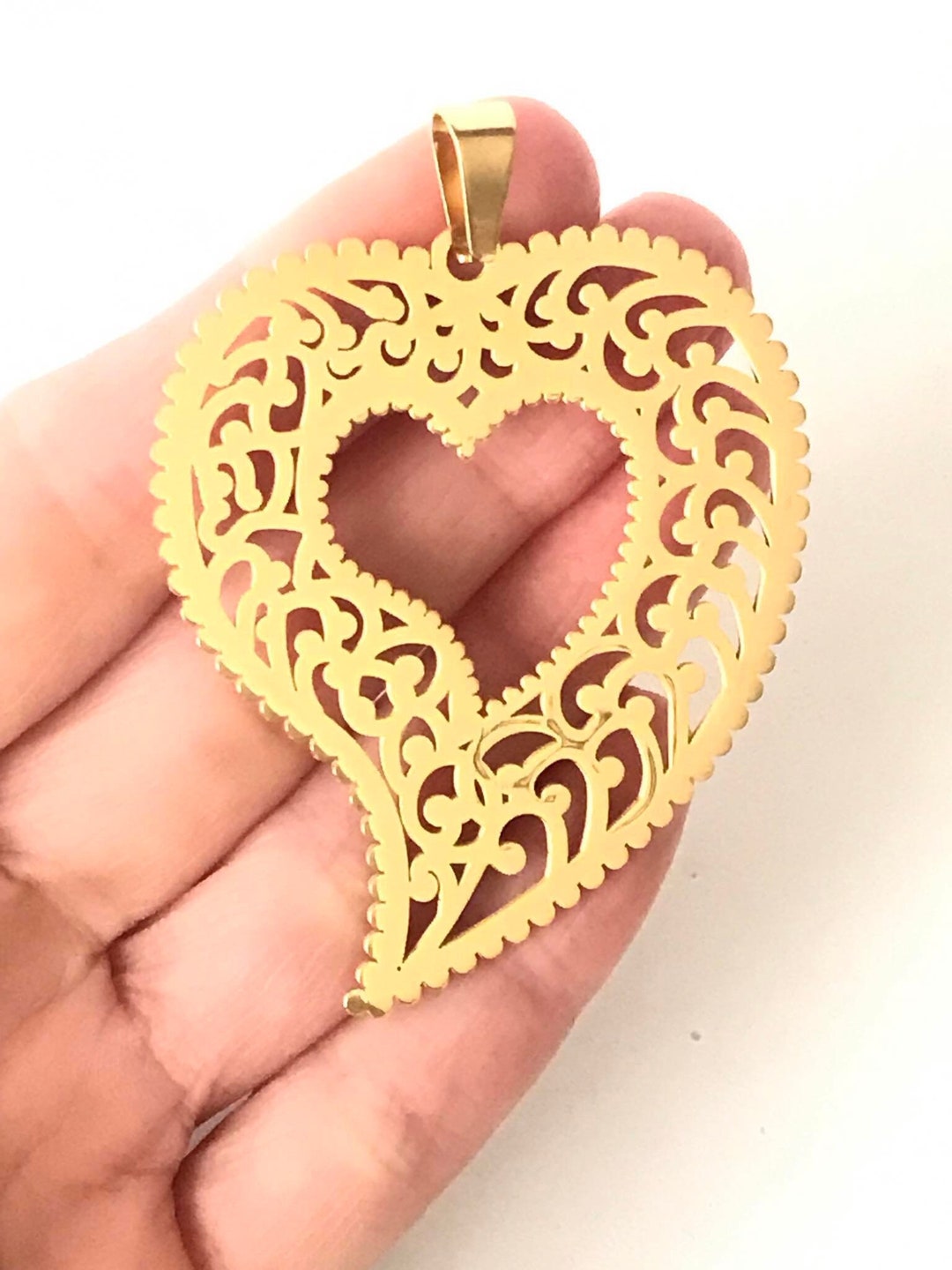Portuguese Filigree Pendant Gold, 5,5 Cm Viana's Heart, Portugal ...