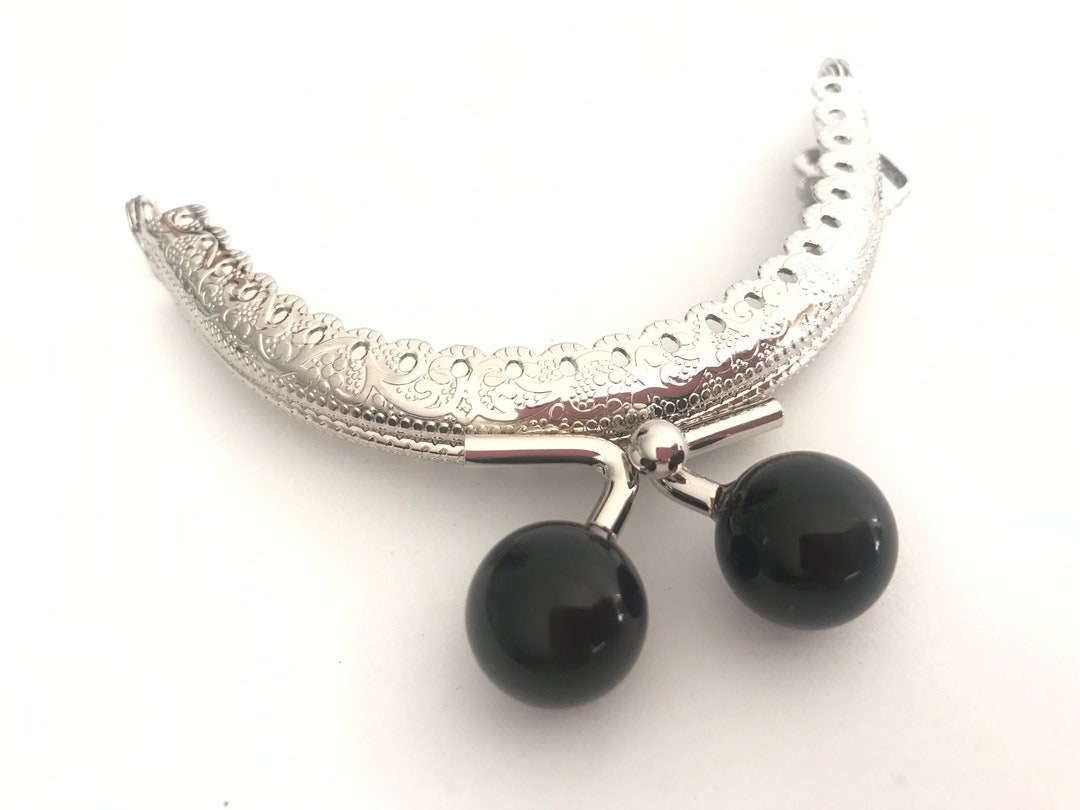 Black Silver Metal Purse Frame With Sewing Holes 8.5 8,5 Cm, Supplies ...