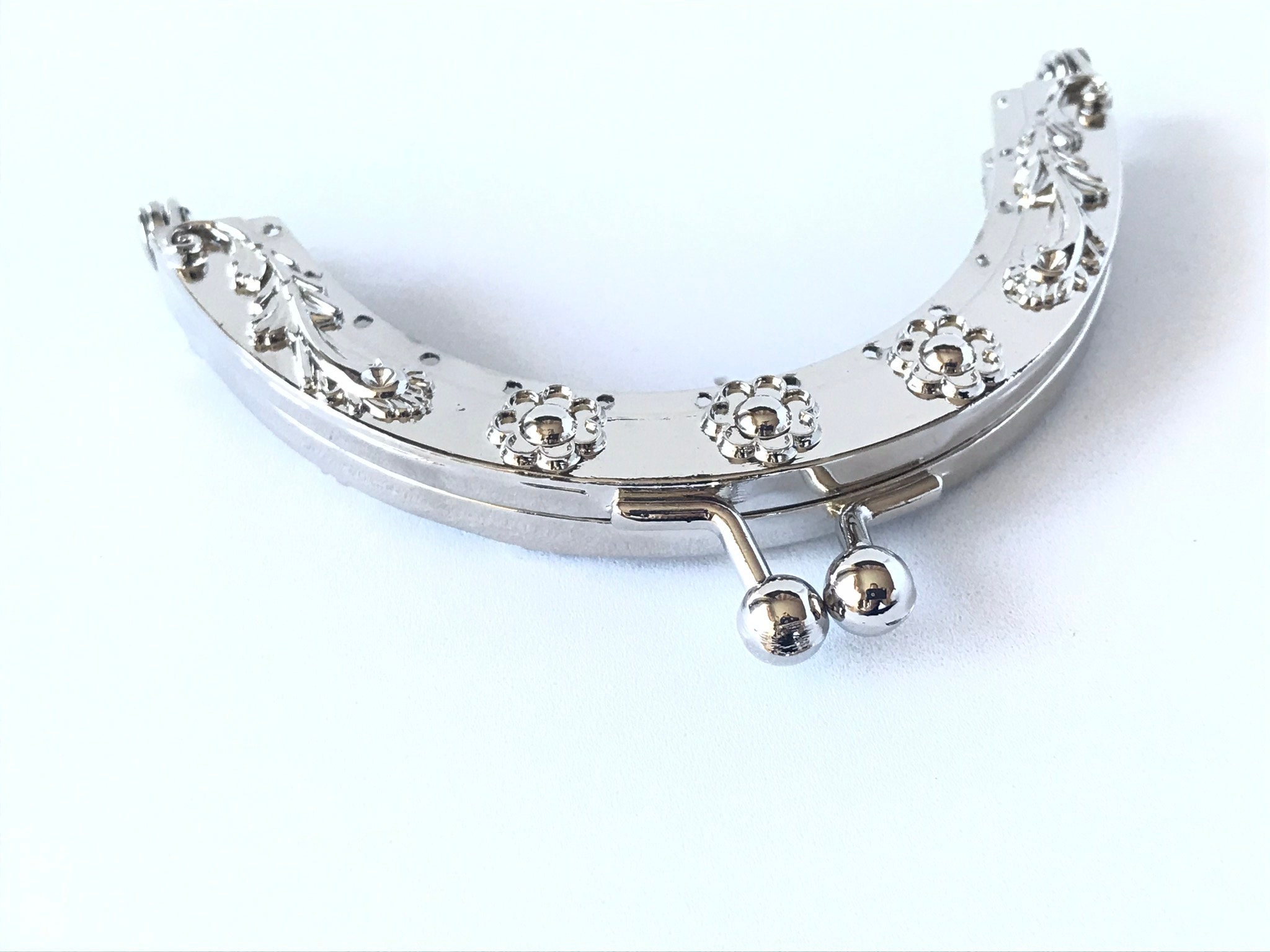 1 Silver Metal Purse Frame With Sewing Holes 8.5 85 Cm - Etsy