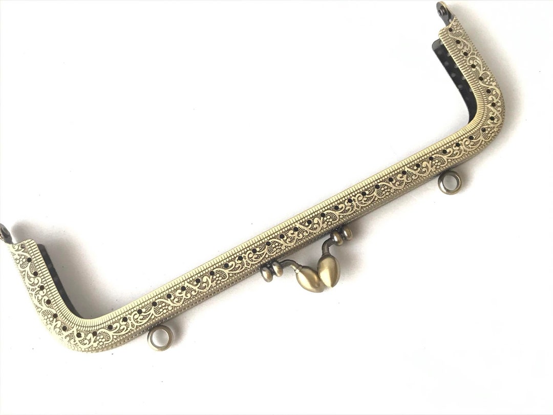 1 Bronze Metal Purse Frame With Sewing Holes 21 Cm, Supplies, Big Coin ...