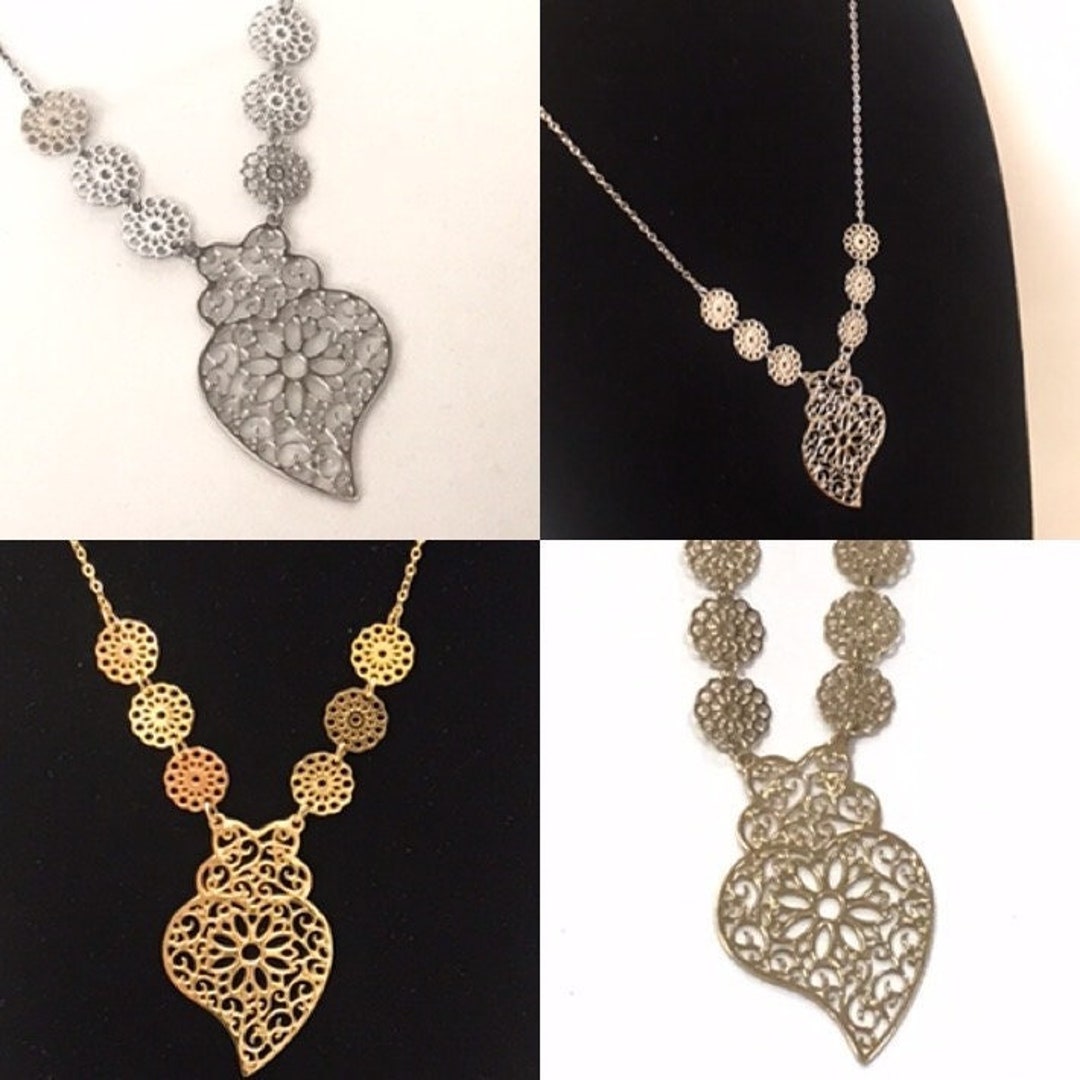 Portuguese Filigree Necklace, Viana's Heart Pendant Portugal ...