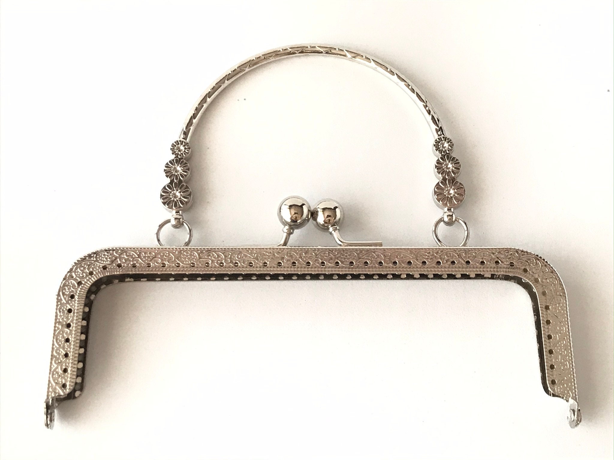 1 Silver Metal Purse Frame With Sewing Holes 18 Cm Coin Purse - Etsy