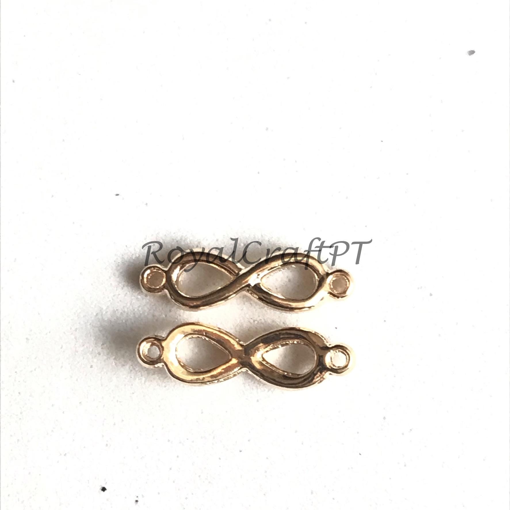 14x Infinite Symbol Connector Charms, 21 Mm Gold Forever Love Symbol ...