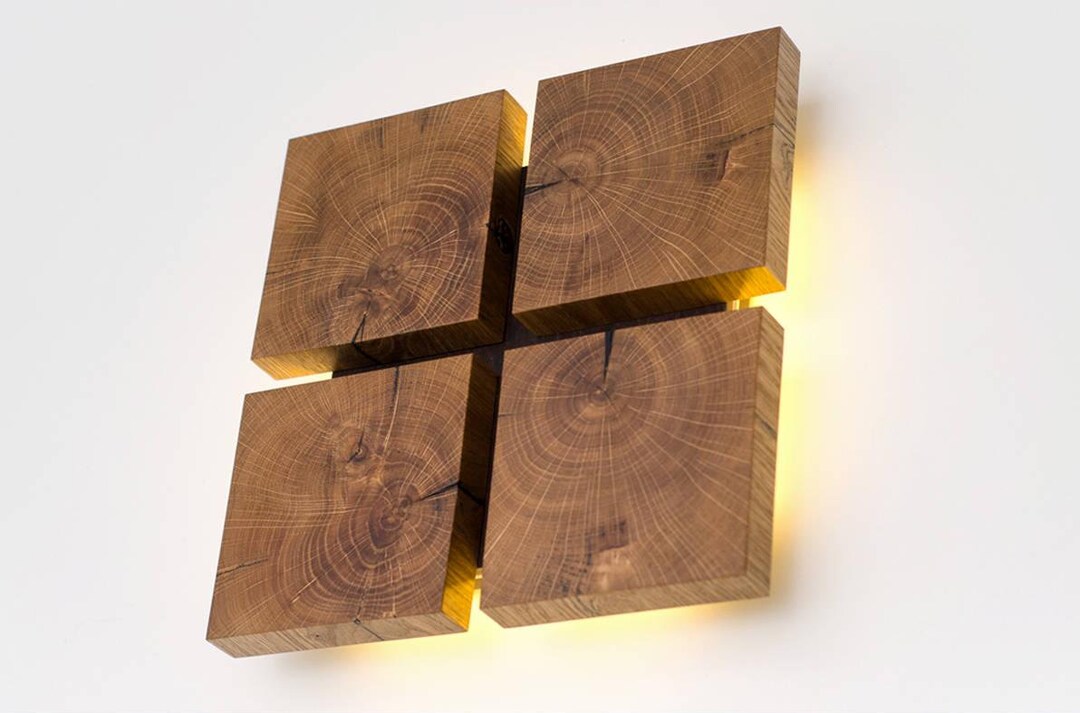 Wooden Lamp DECOR#122 Plug in Wall Sconce. Wood Slice Ornament - Etsy