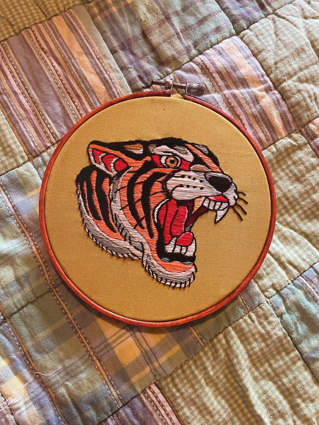 Trad Tiger Tattoo Embroidery 6inch Hoop - Etsy