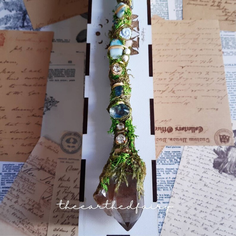 Crystal Wand Including Wooden Wand Box Grounding Quartz Fairy Wands ...