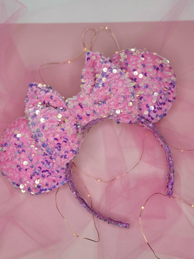 Velvet Sequin Ears, Sparkle Disney Ears, Red Velvet Ears, Pink Velvet ...