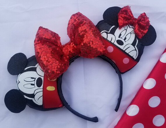 Mickey and minnie mouse ears disney inspired ears classic | Etsy