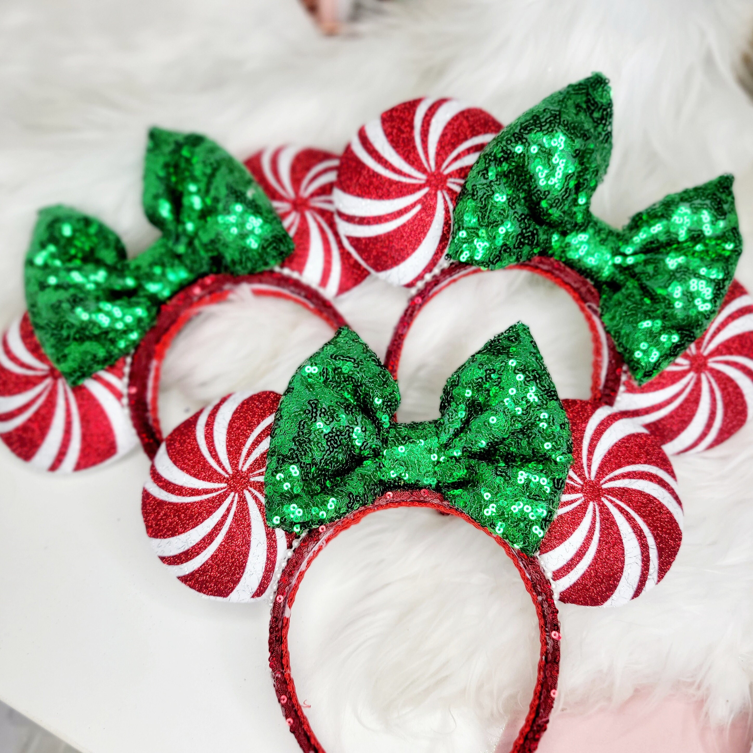 Peppermint Holiday Ears, Christmas Ears, Peppermint Candy Ears ...
