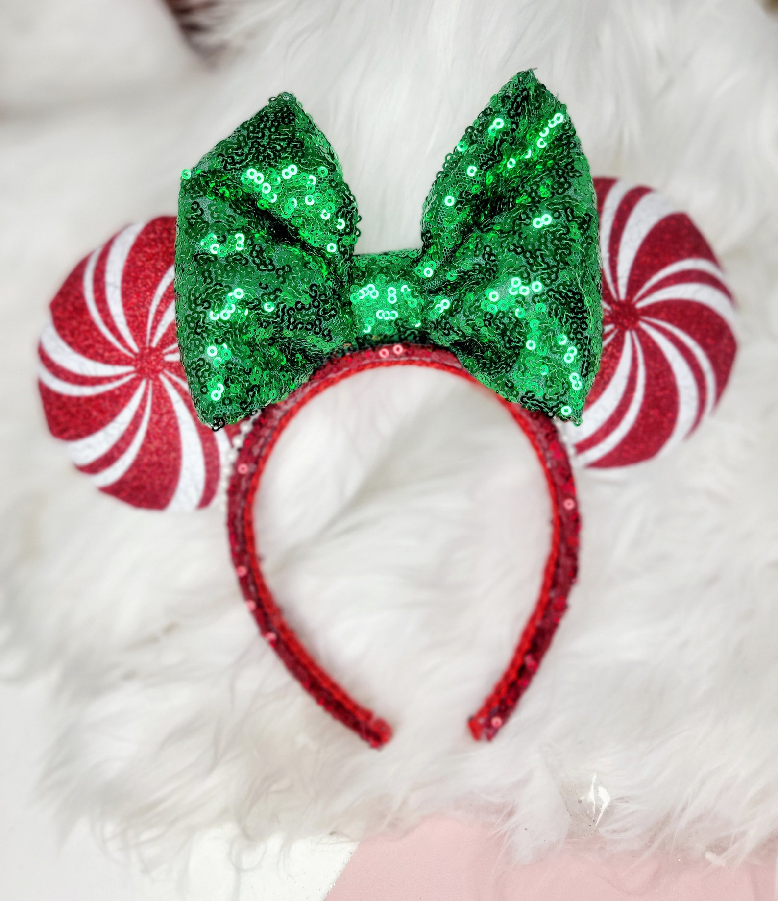 Peppermint Holiday Ears, Christmas Ears, Peppermint Candy Ears ...