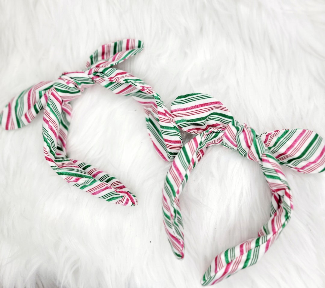 Candy Cane Inspired Top Knot Headband, Top Knot Headbands,holiday ...