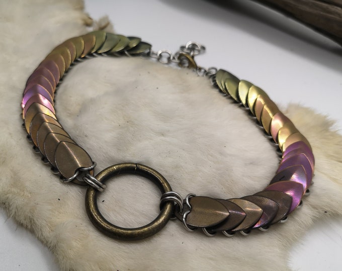 Titanium Scalemail Necklace - Small Scale Necklace - Dragonscale Choker ...