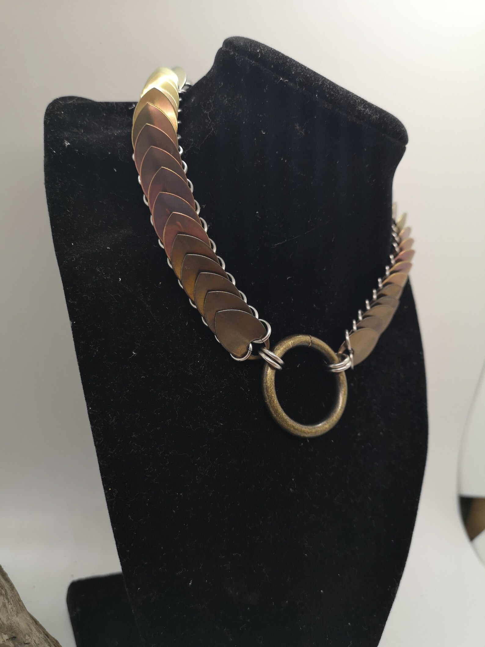 Titanium Scalemail Necklace Small Scale Necklace Dragonscale Choker ...