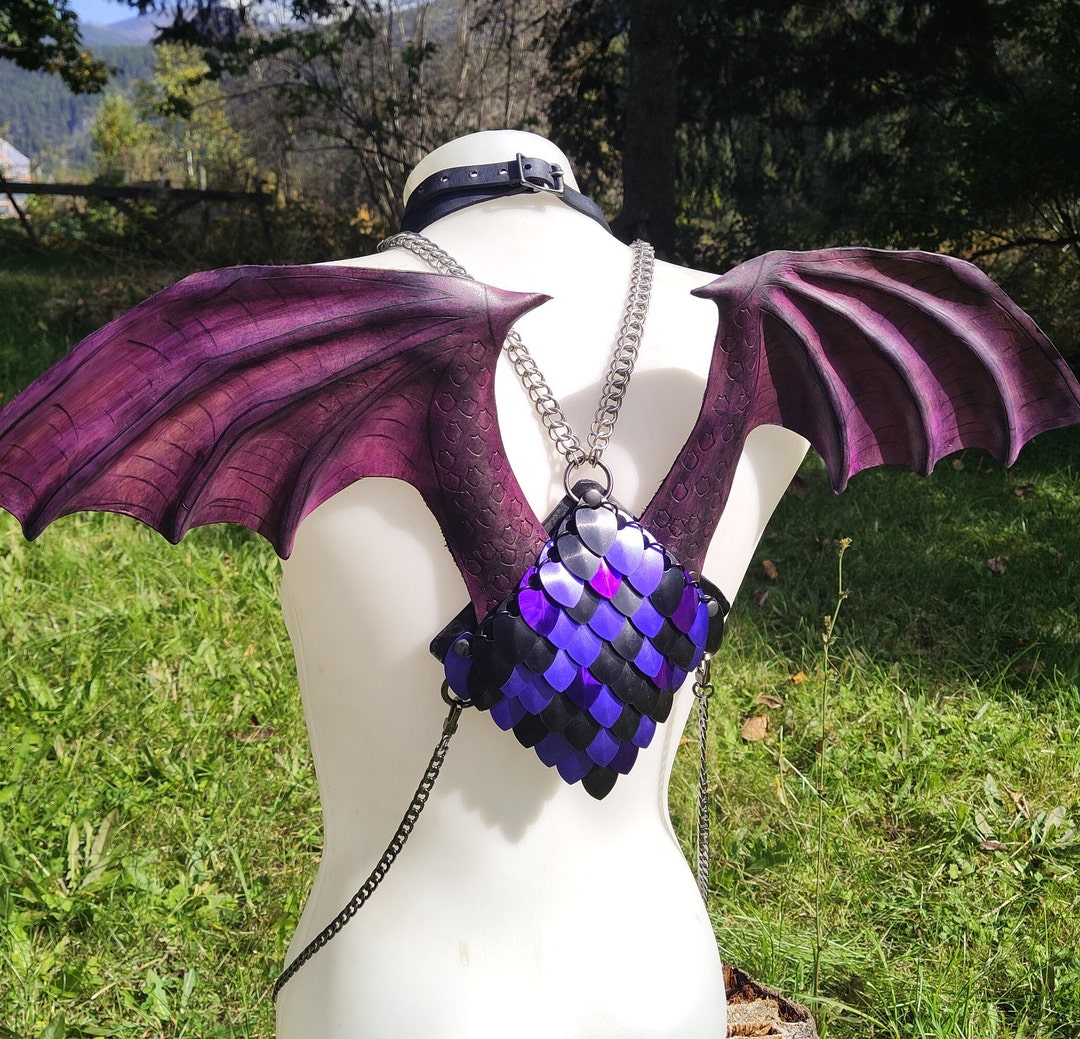 Dragon Wing Scalemail Harness - Dragonwings With Collar and Chainmail ...