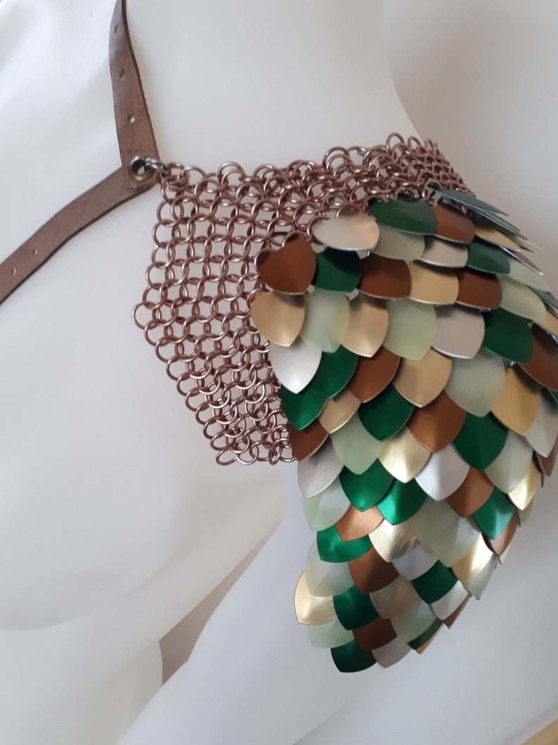 Scalemail Pauldron Single Shoulder Dragonscale Armor Made - Etsy