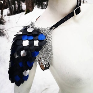 Scalemail Pauldron - Single Shoulder Dragonscale Armor - Made to Order ...