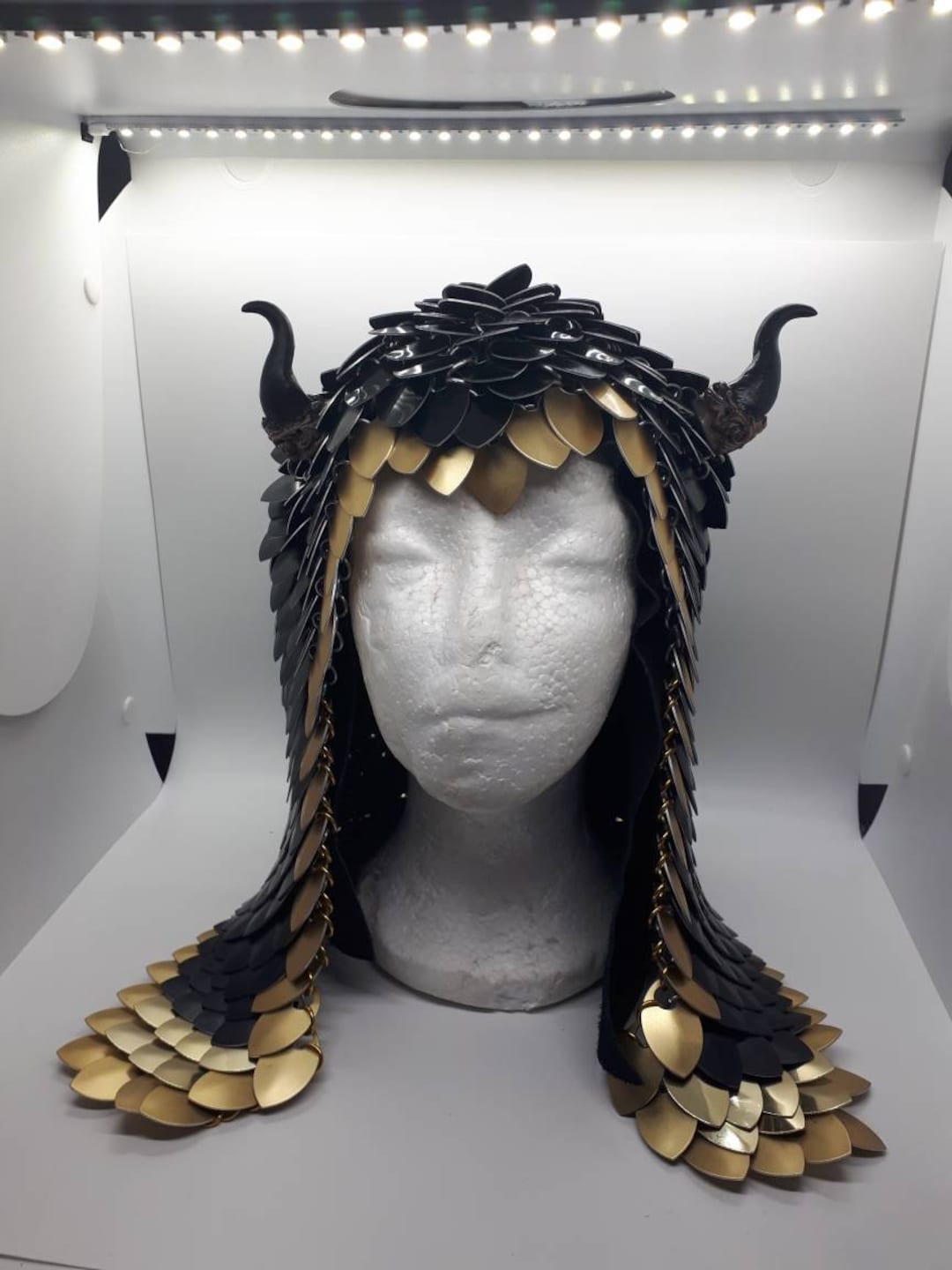 Scalemail Coif With Liner - Cowl, Helmet - Dragon Spirit - Festival ...