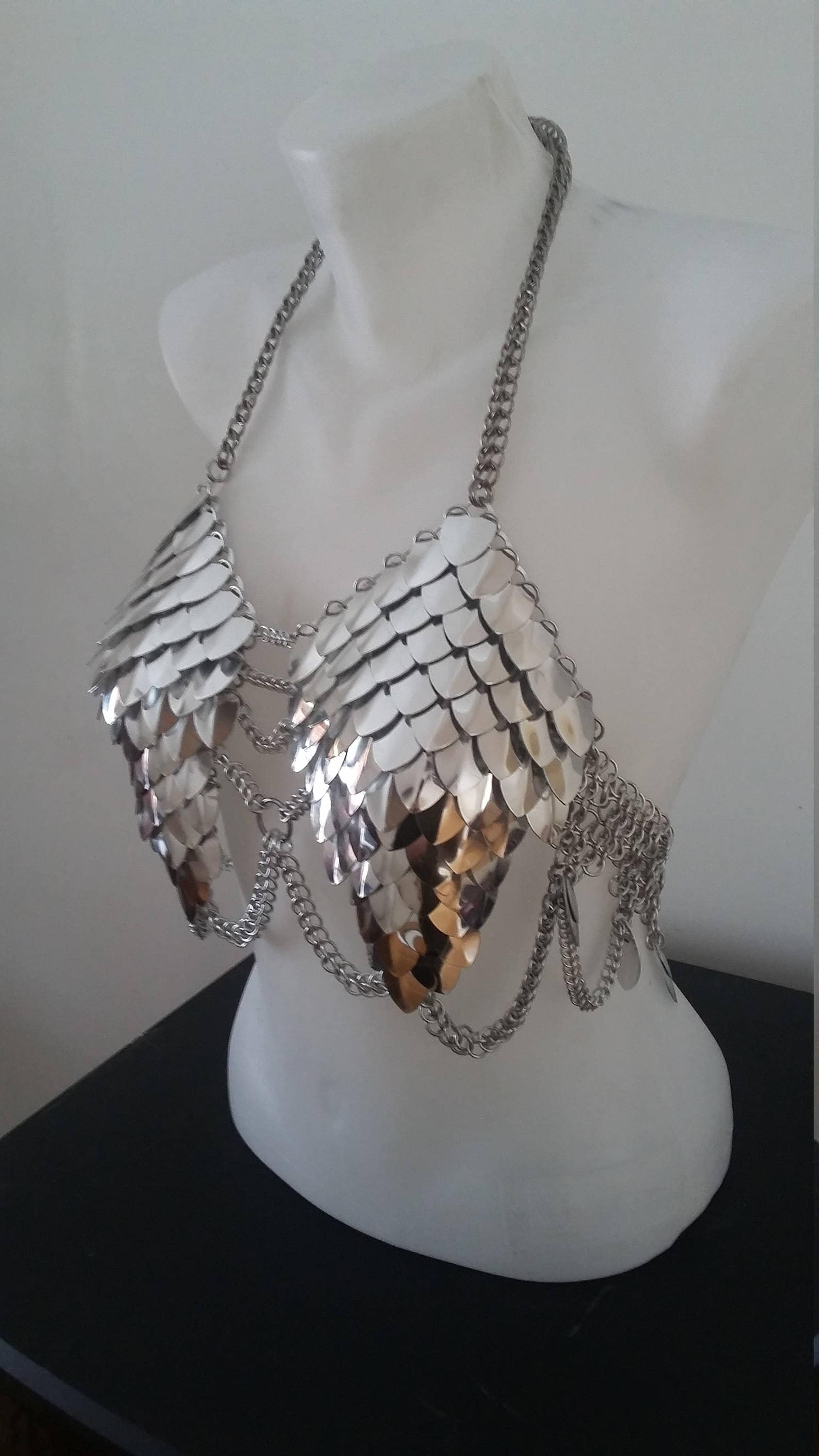 Scalemaille Bra - Handmade Anodized Aluminum Chainmail - Festival Wear ...