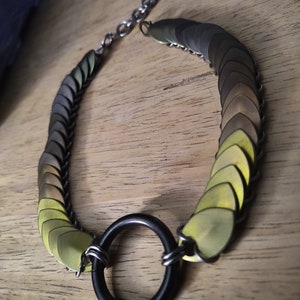 Titanium Scalemail Necklace - Small Scale Necklace - Dragonscale Choker ...