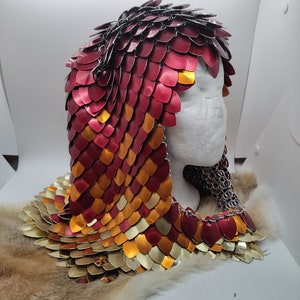 Scalemail Coif With Liner - Cowl, Helmet - Dragon Spirit - Festival ...
