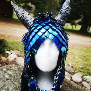 Scalemail Coif With Liner Cowl Helmet Dragon Spirit - Etsy
