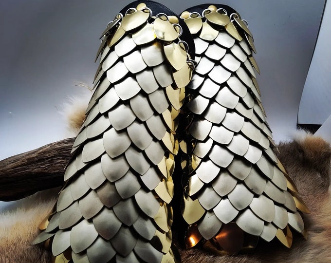 Dragon Scale Gauntlets Knitted Dragonhide Armor Elbow Length Custom ...