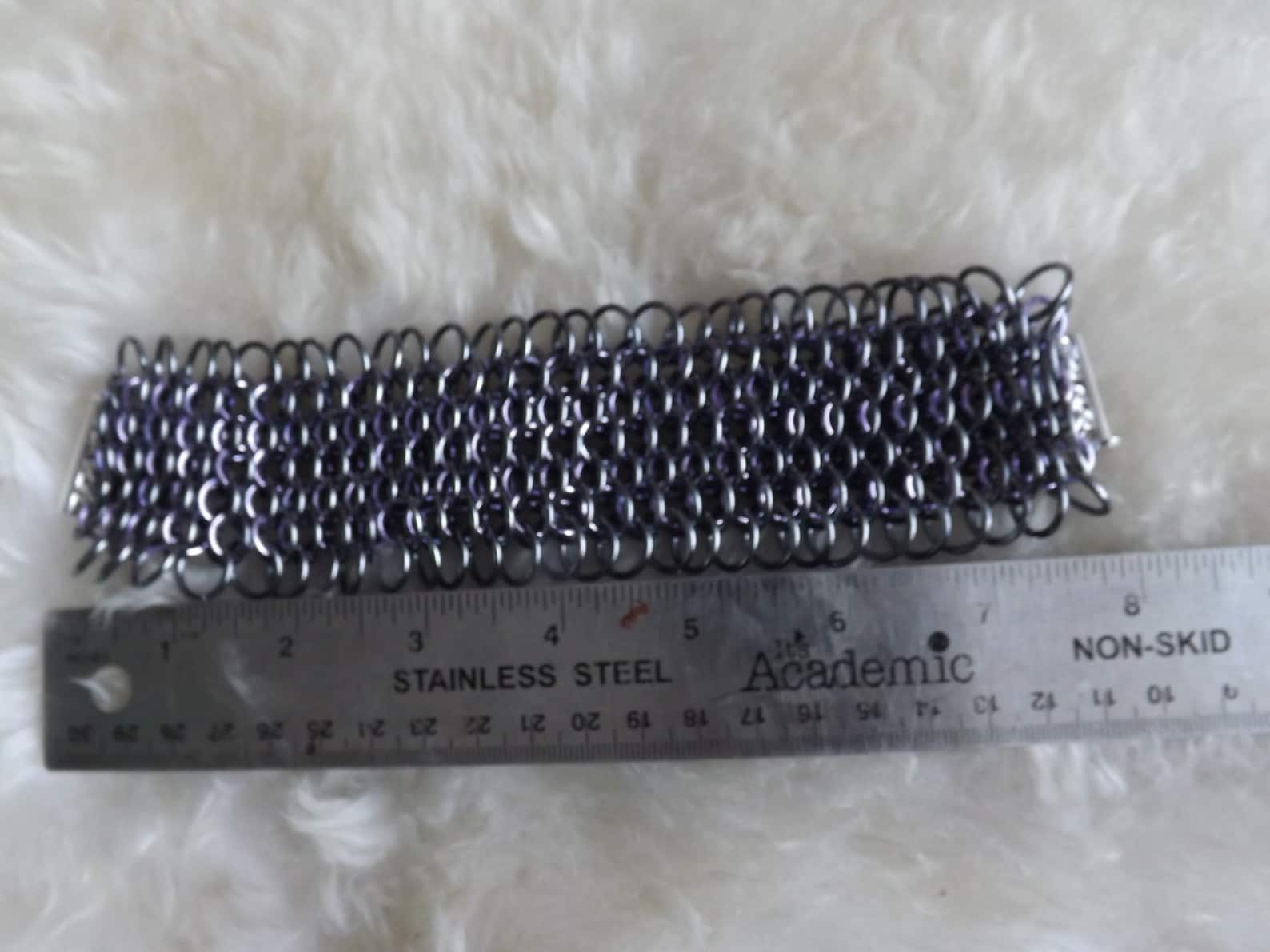 Dragonscale Weave Chainmail Cuff Ready to Ship Black Ice | Etsy