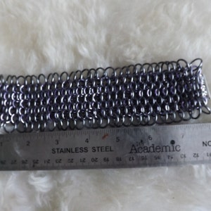 Dragonscale Weave Chainmail Cuff - Ready to Ship - Black Ice (gunmetal ...