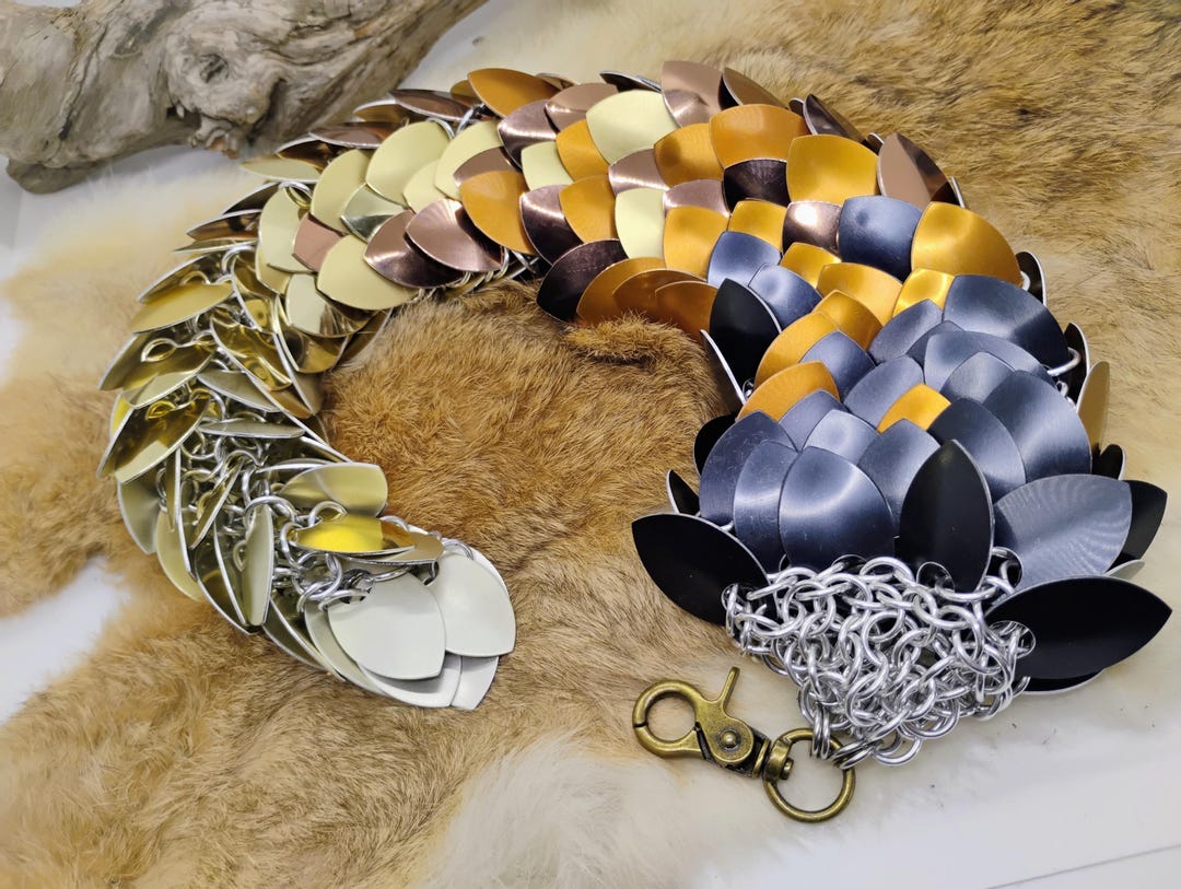 Gold & Bronze Large Scalemail Dragon Tail – Costume Cosplay Accessory ...