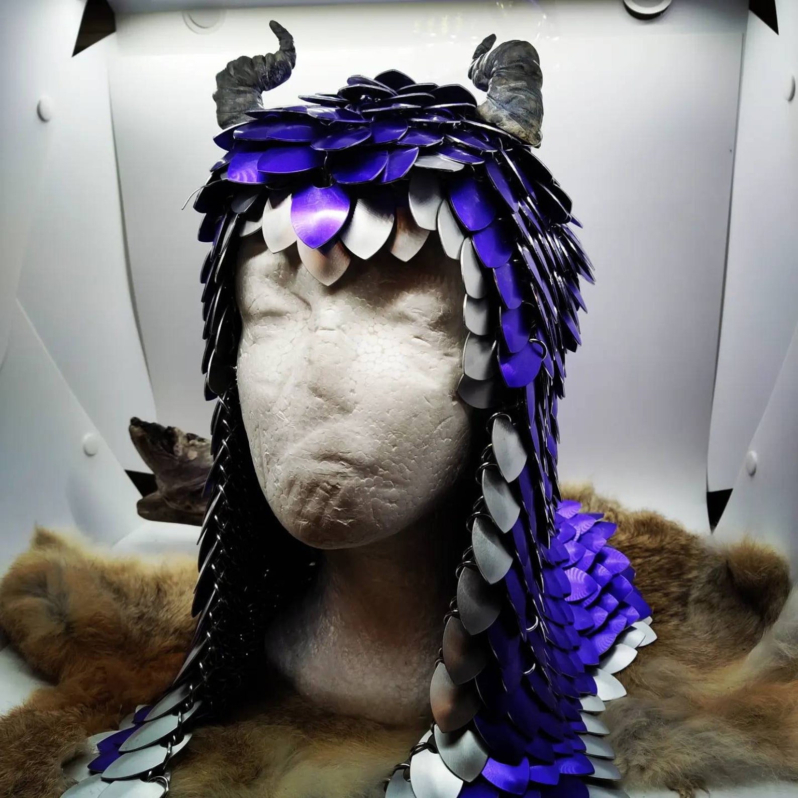 Scalemail Coif – Dragon Spirit Hood, Cosplay Festival Helmet - Etsy