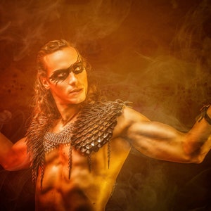 Scalemail Mantle - Chain and Scale Mail Adjustable Unisex Shoulder ...