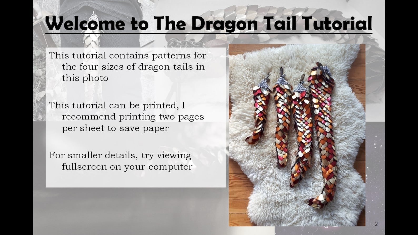Scalemail Dragon Tail Tutorial - Four Sizes of Tail With Detailed ...