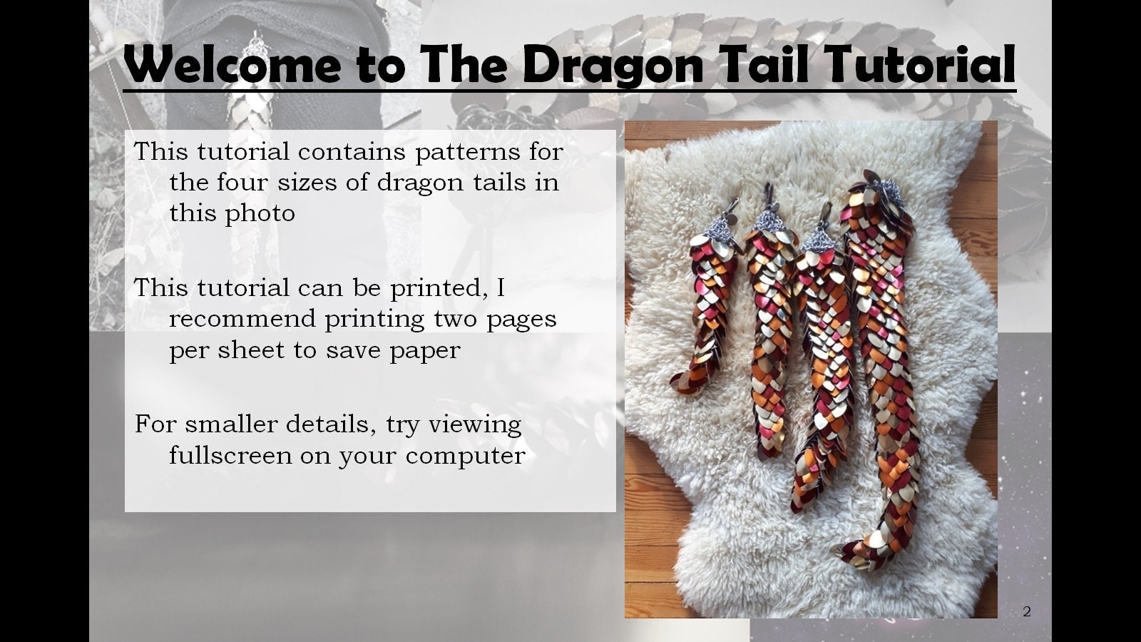 Scalemail Dragon Tail Tutorial Four Sizes of Tail With - Etsy