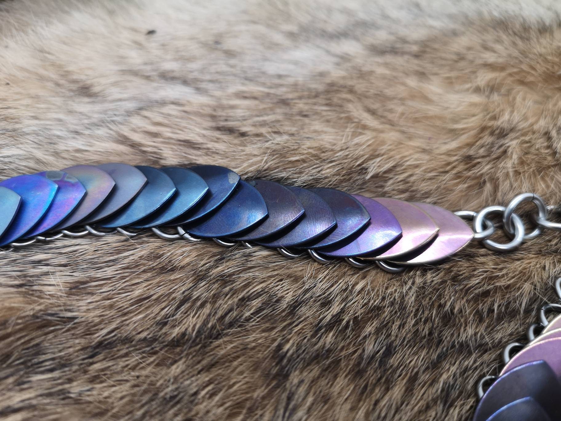 Titanium Scalemail Necklace Small Scale Necklace | Etsy