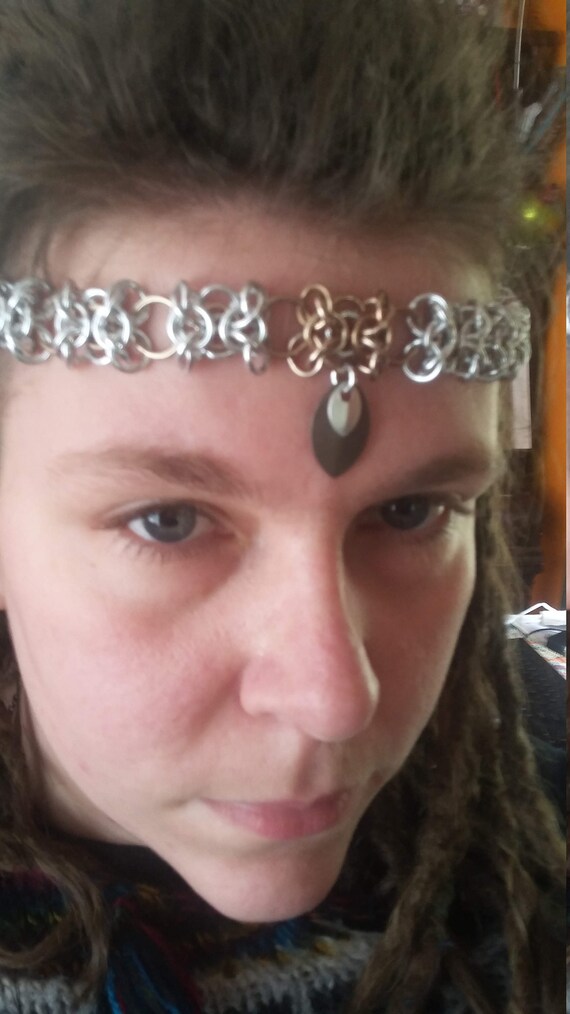 Elven Chainmail Headchain Chainmaille Headpiece Orc Weave - Etsy