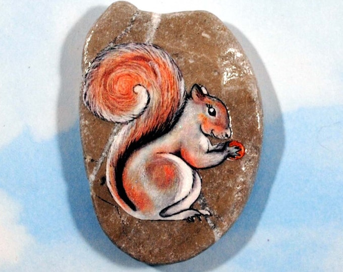 Squirrel Stone, Animal Totem Original Art, Woodland Creature Statue ...