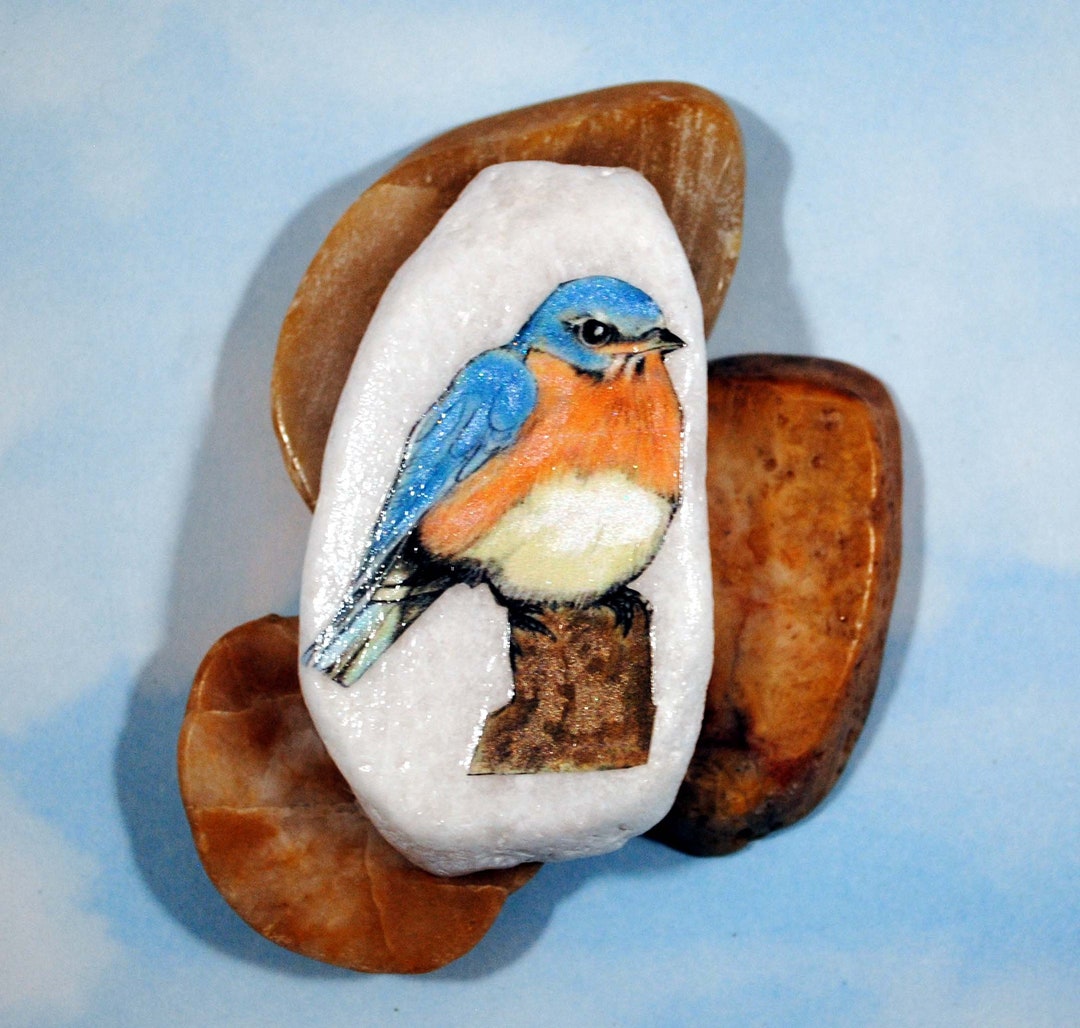 Bluebird Stone Totem, Magic Pocket Rock for Mom, Bird Lover Gift - Etsy