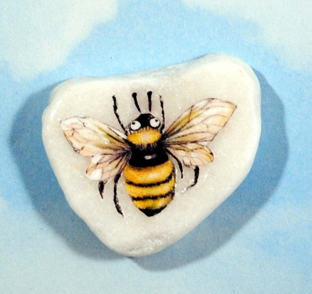 Bumble Bee Stone, Handmade Animal Totem Art With Bag and Meaning Card ...