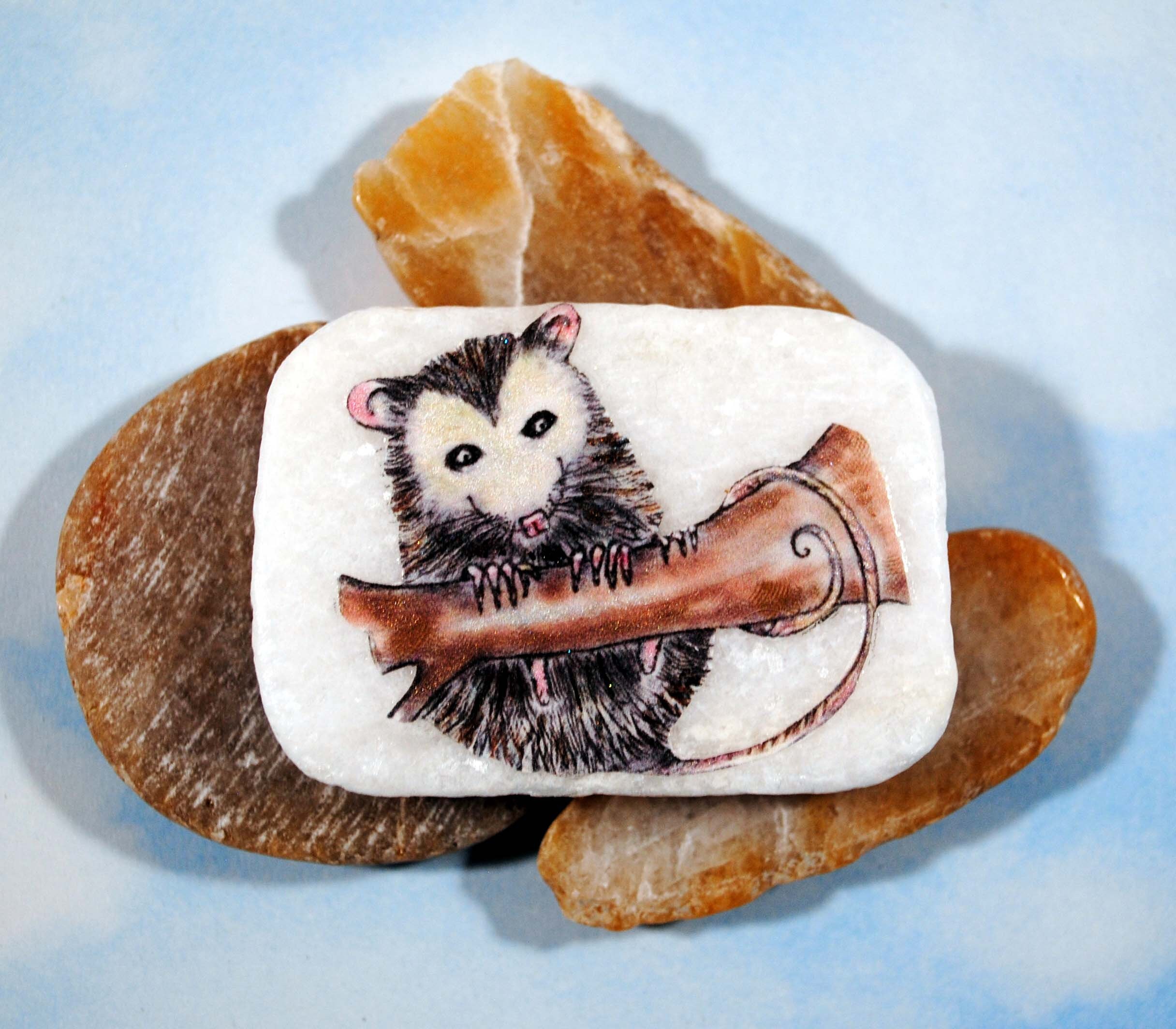 Opossum Stone, Magic Pocket Rock for Metaphysical Practice, Animal ...
