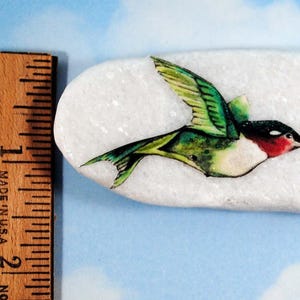 Hummingbird Stone, Bird Magic Pocket Stone, Original Art for Bird Lover ...
