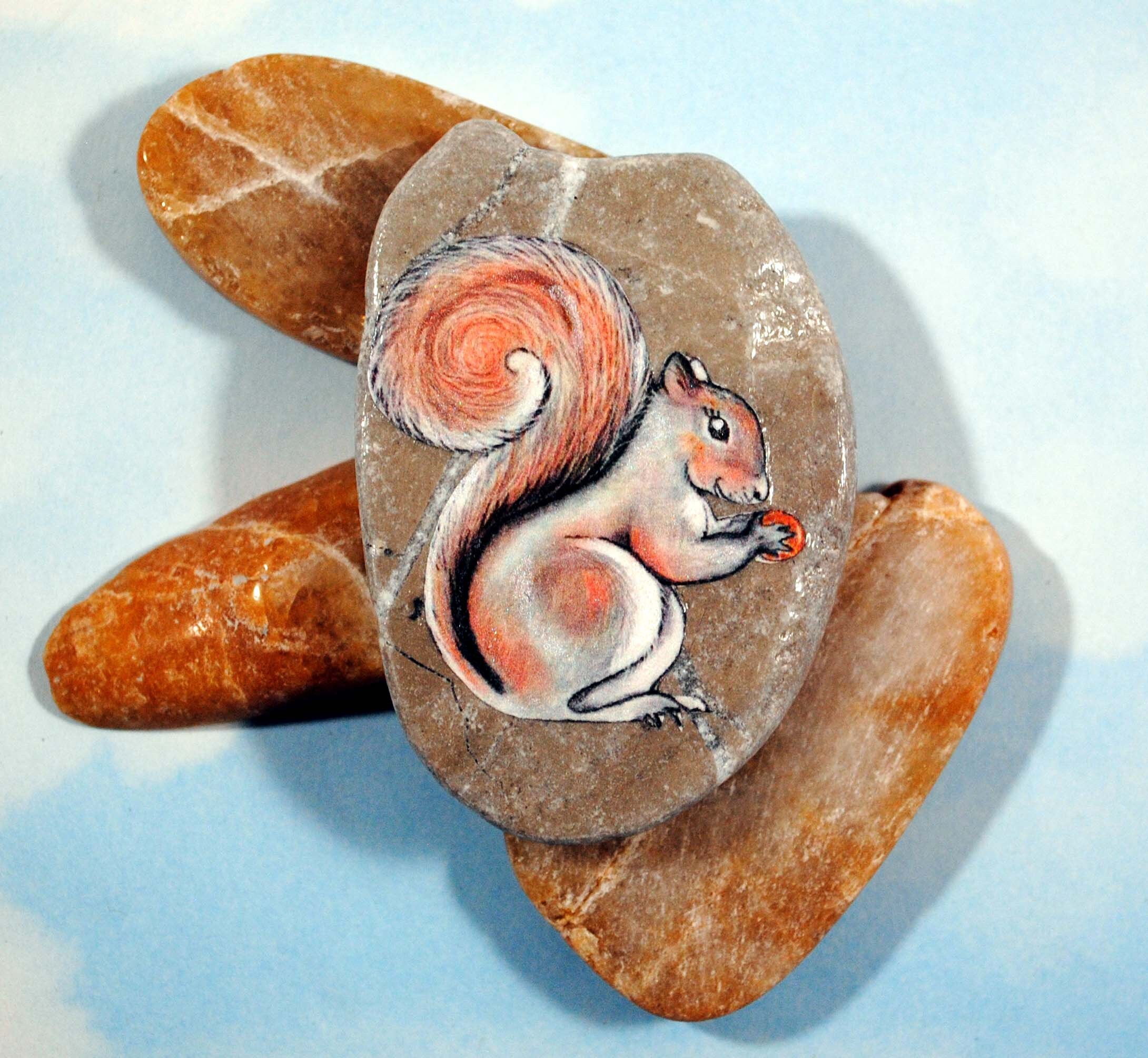 Squirrel Stone, Animal Totem Original Art, Woodland Creature Statue ...