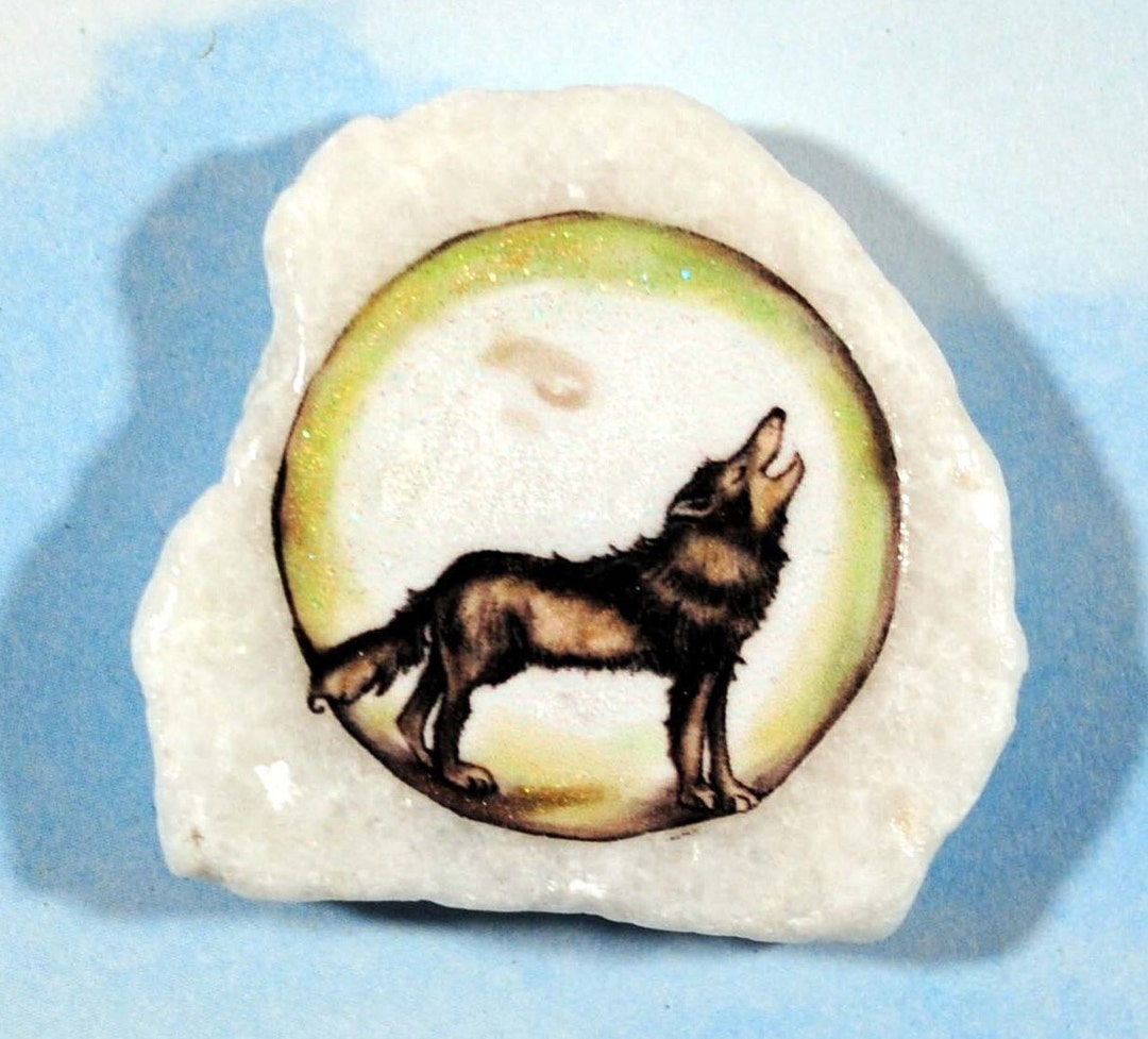 Wolf Stone, Howling Wolf Moon Magic Pocket Stone, Metaphysical Gift for ...