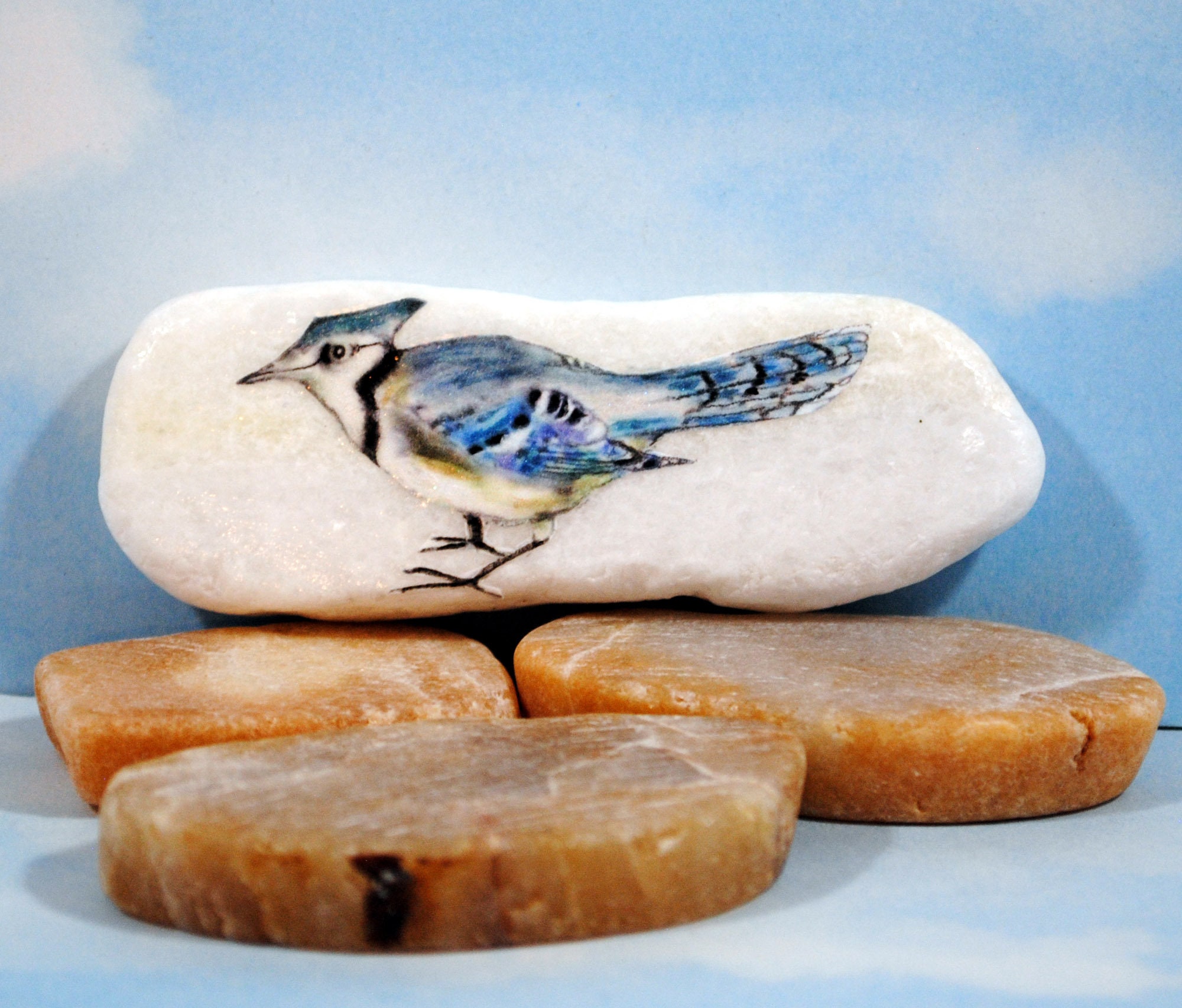 Blue Jay Stone Totem, Magic Pocket Stone for Meditation Practice, Gift ...