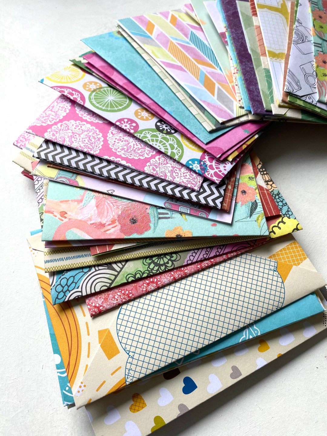 Handmade Colorful Paper Envelopes: Snailmail Set of 15, Assorted ...