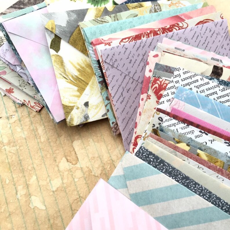 Mini Handmade Envelopes Assorted Designs Pockets for - Etsy