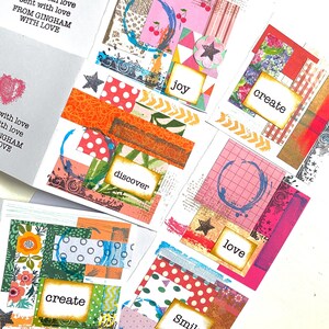 Handmade Collage Cards , Bright Fun Themed Greeting Card , Mixed Media ...