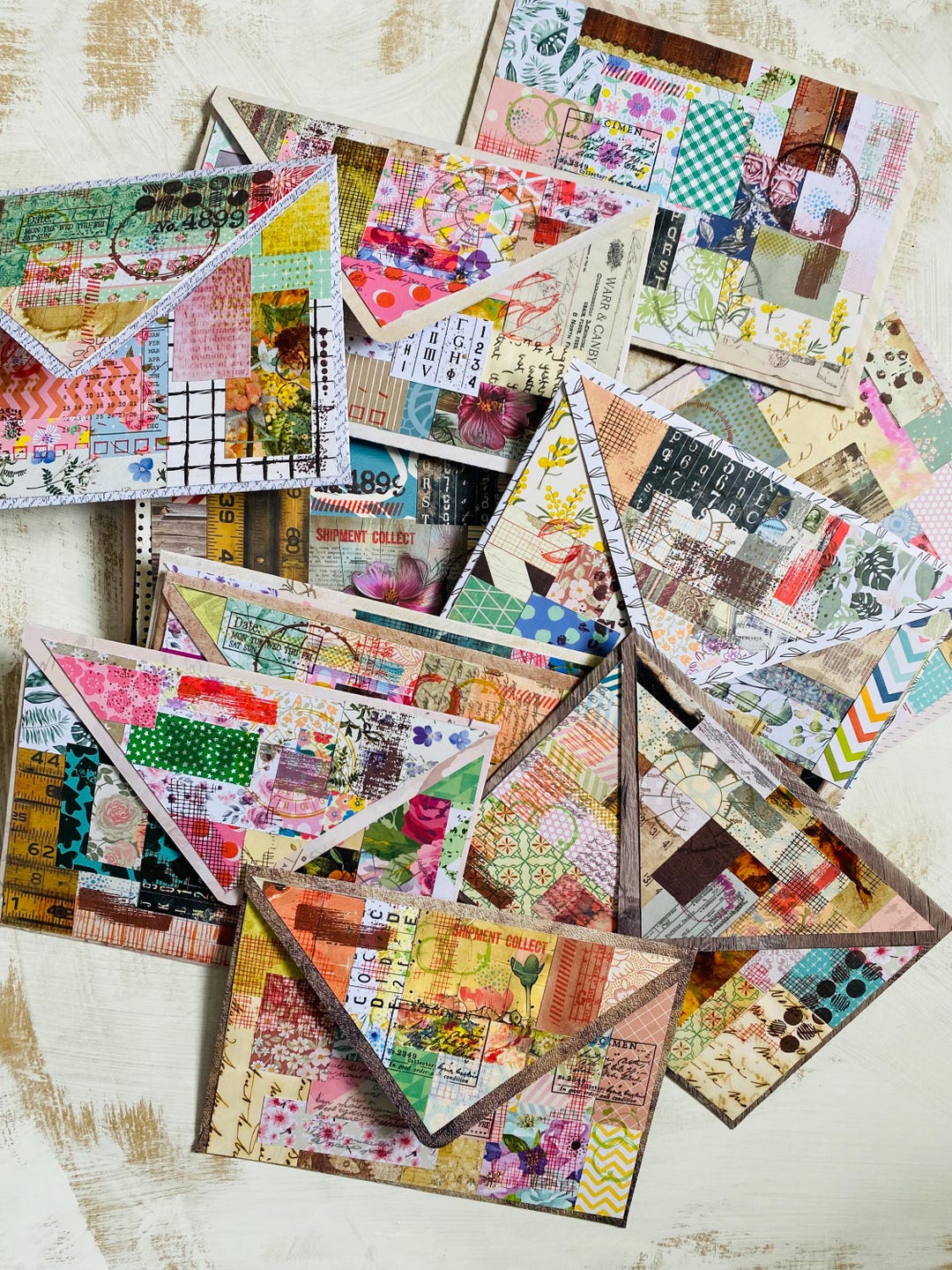 Large Size A5 Envelopes Collage ,original Handmade Envelopes , Pockets ...