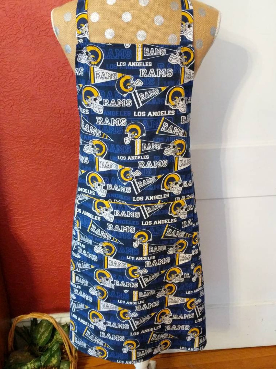 MENS LA RAMS Apron With Large Lined Pocket, Nfl Rams Football Apron - Etsy
